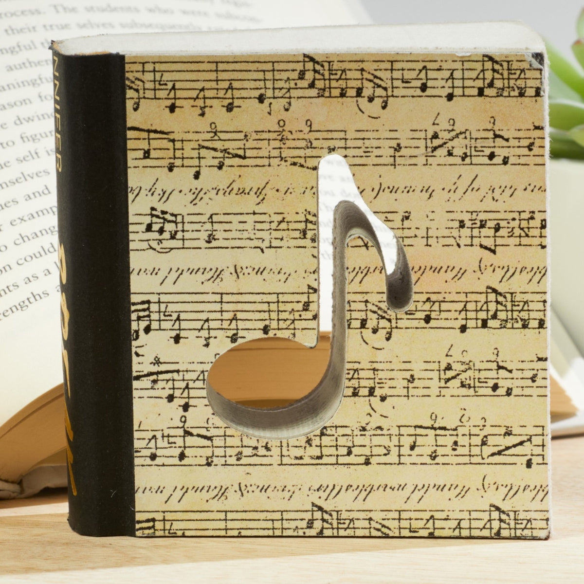 Music notes book shelf decor, musician gifts for him, repurposed books ...