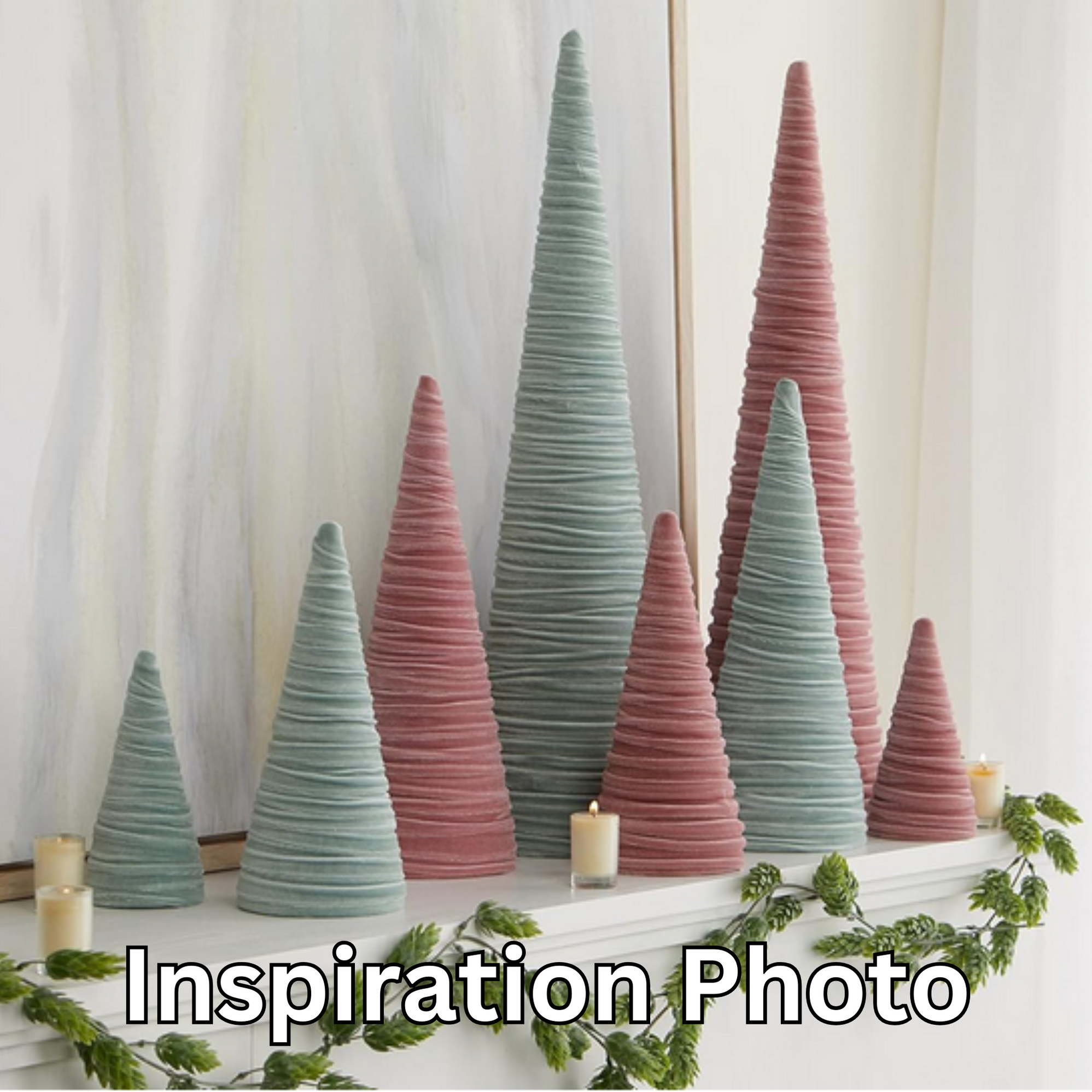 Baby pink velvet cones set of 3, coquette room decor aesthetic room de ...