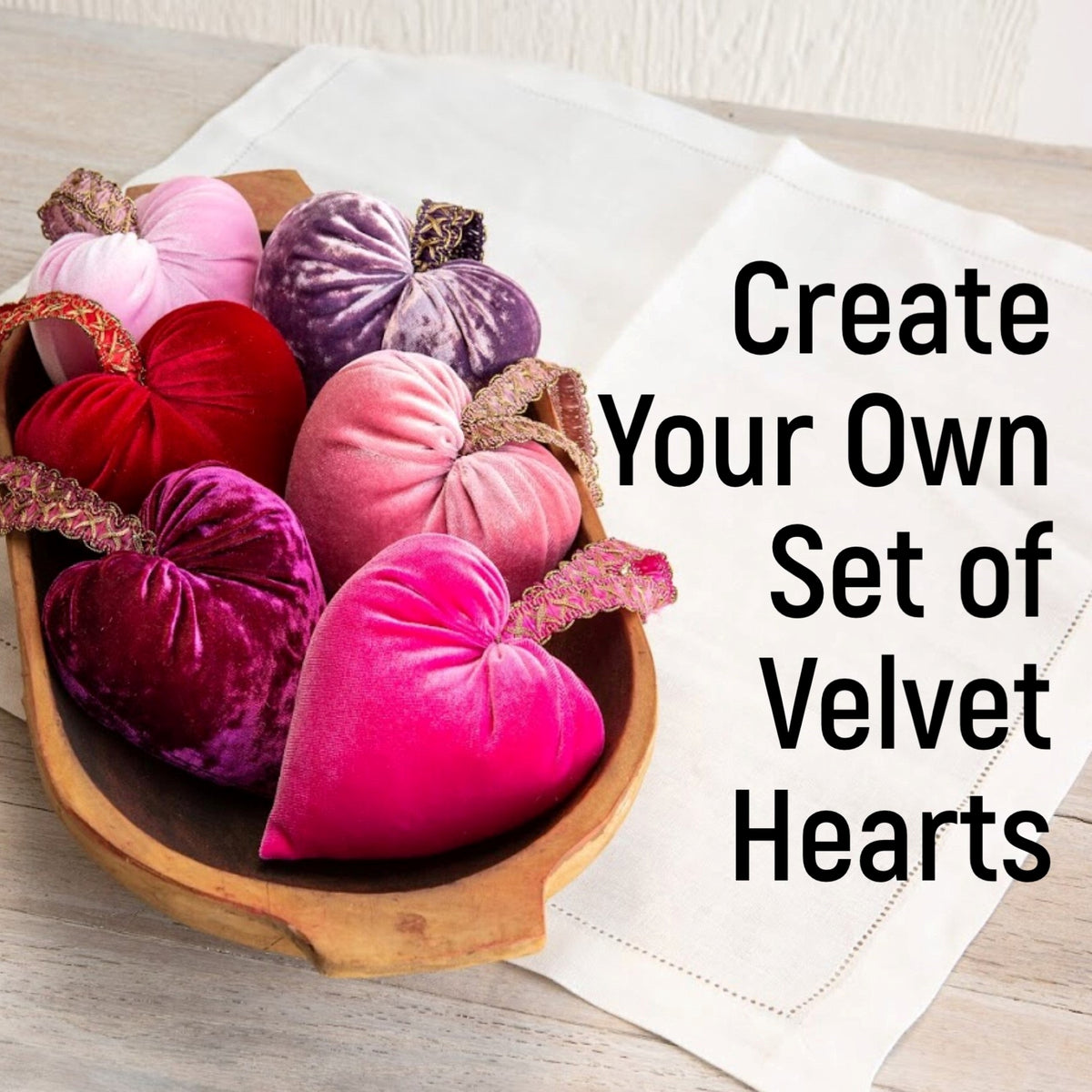 Velvet Hearts, Create Your Own Set of Colors, Handmade Decor, Gift for ...